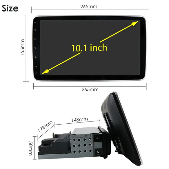 car stereo audio retractable 1 din car radio carplay rotatable 360 deg