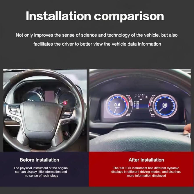 Omnitek 12.3" LCD Car Digital Dashboard Cluster Compatible with Toyota