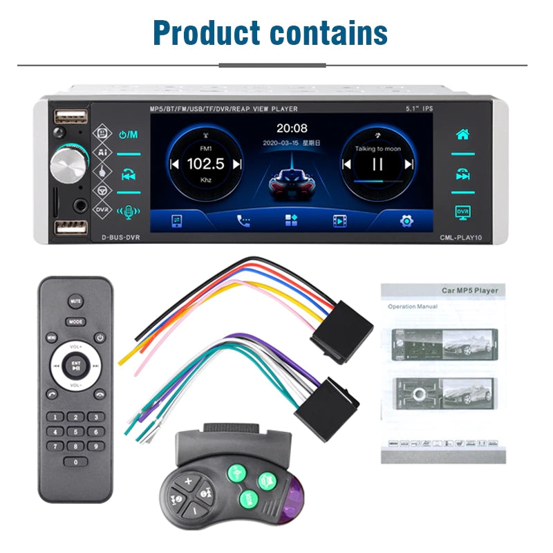 Omnitek Car Radio 5188 1din Mp5 Player Touch RDS AM FM 4-USB 5.1 Inche